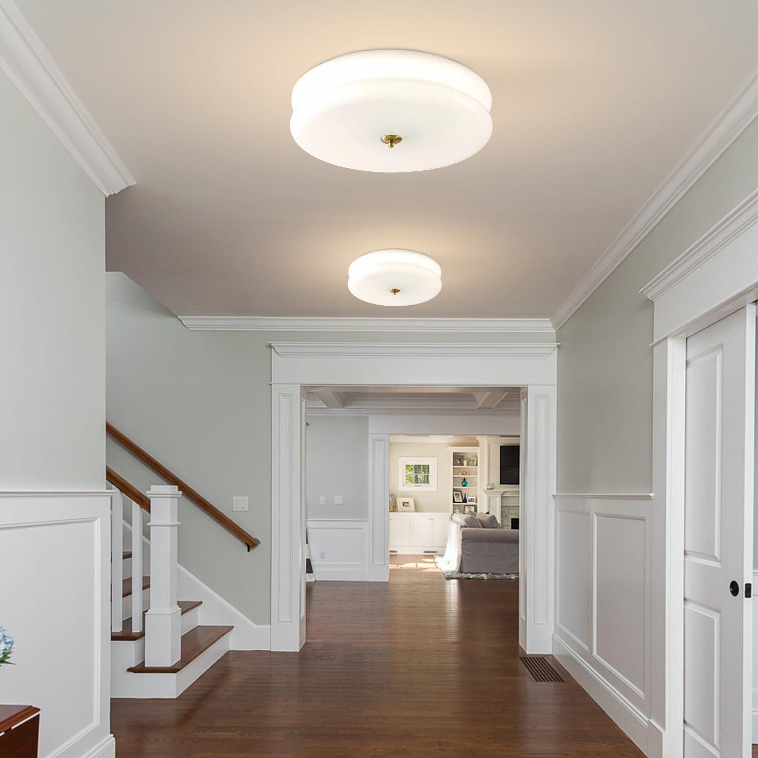 Large Semi Flush Foyer Lights EDISHINE Semi Flush Mount Ceiling Light,