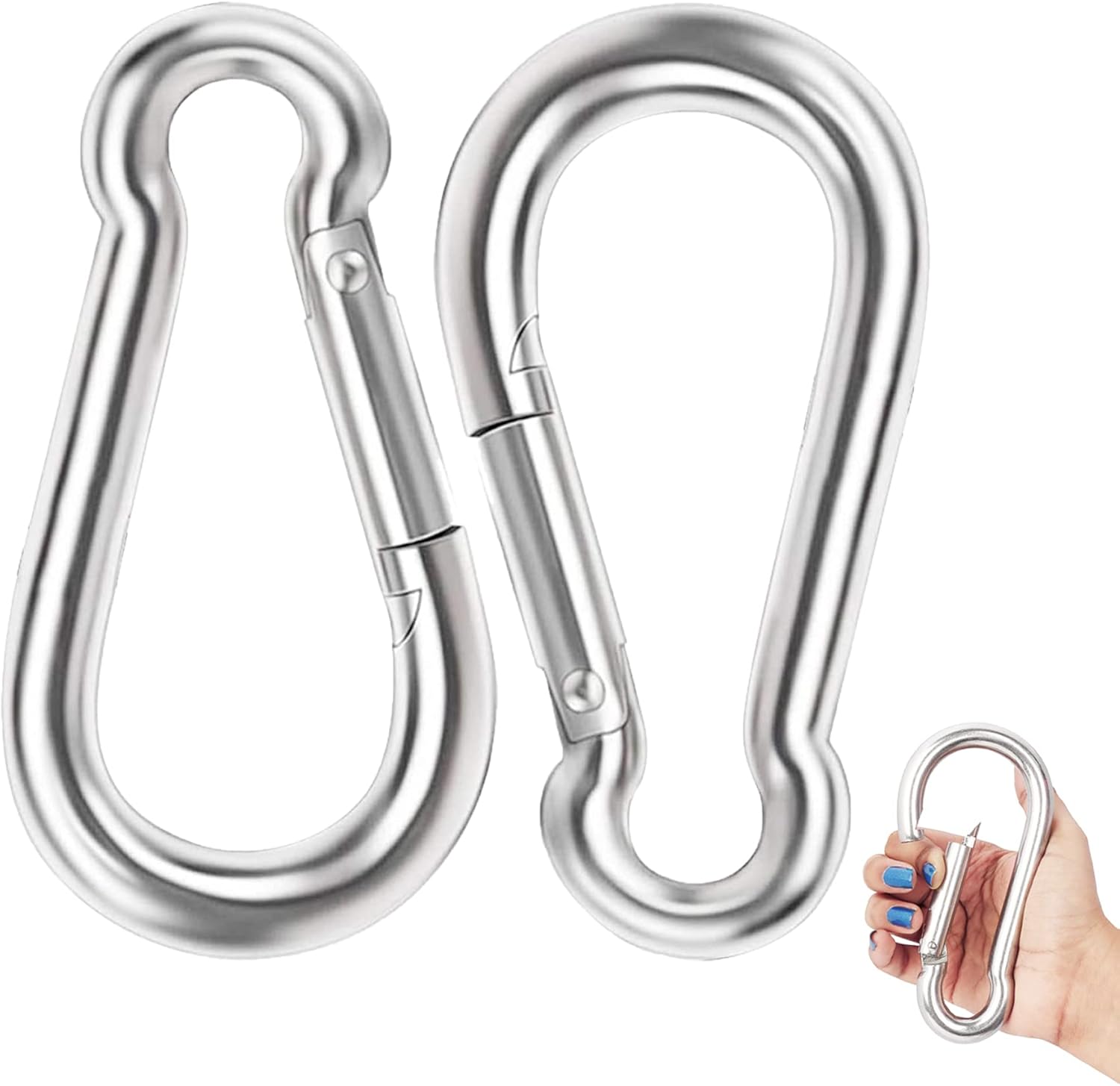 Amazon.com: 2 PCS Heavy Duty Carabiner Hooks 5.5 Inches Snap Clips ...
