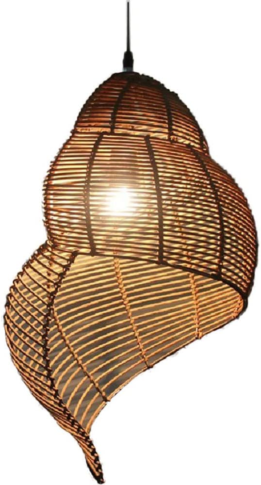 KLUFO Boho Style Spiral Rattan Wicker Woven Chandelier Bamboo Art DIY ...
