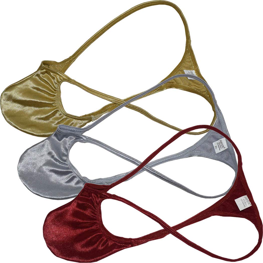 Micro Bikini JAXFSTK Mens Bikini Shiny Pouch Micro G String Stretchy ...