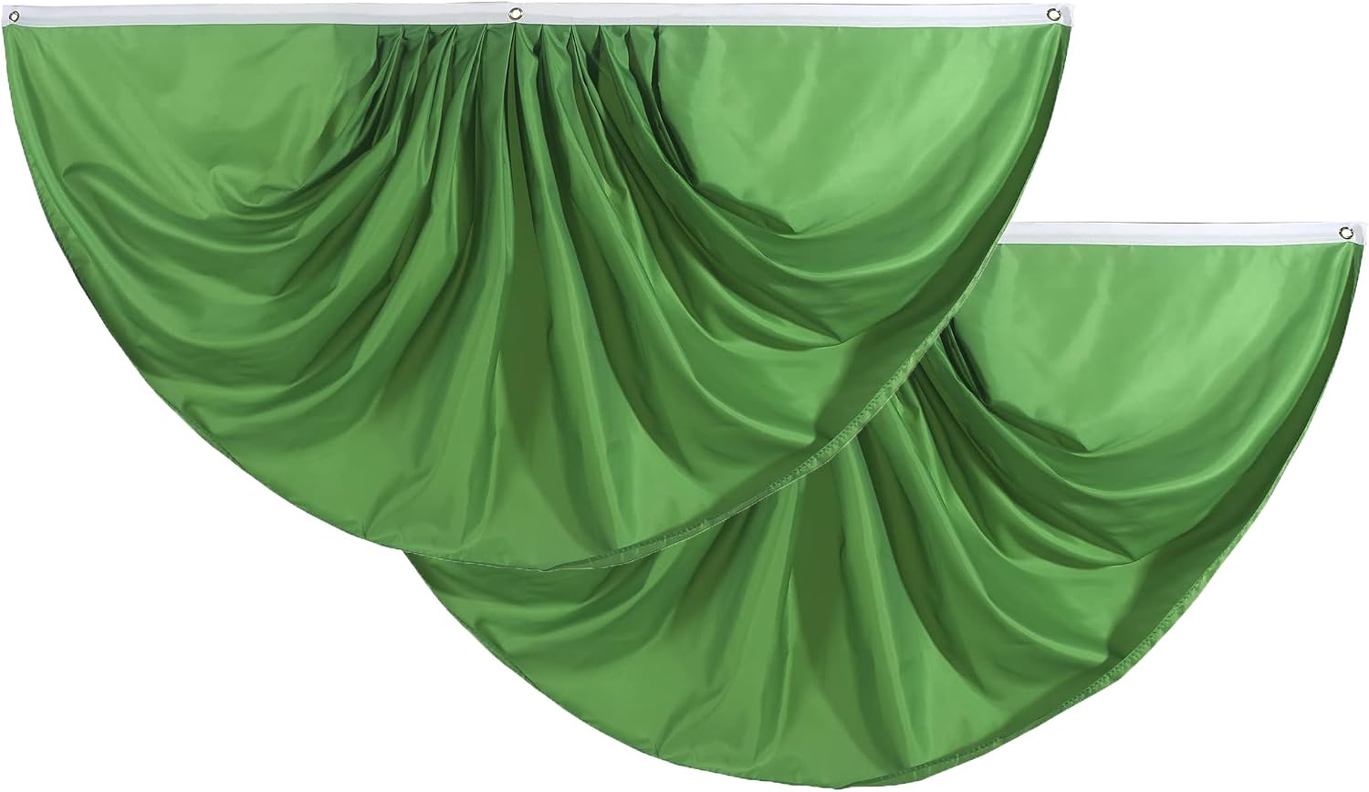 Amazon.com: 2 Pcs Green Pure Solid Colour Fan Flag,Colour Pleated Fan ...