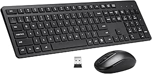 Amazon.com: Wireless Keyboard and Mouse Combo, 2.4G Silent Cordless ...