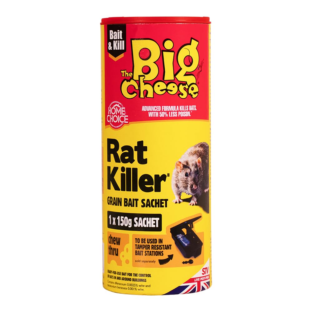 The Big Cheese Rat Killer Grain Bait Sachet - 150g Kills Rats Pre ...