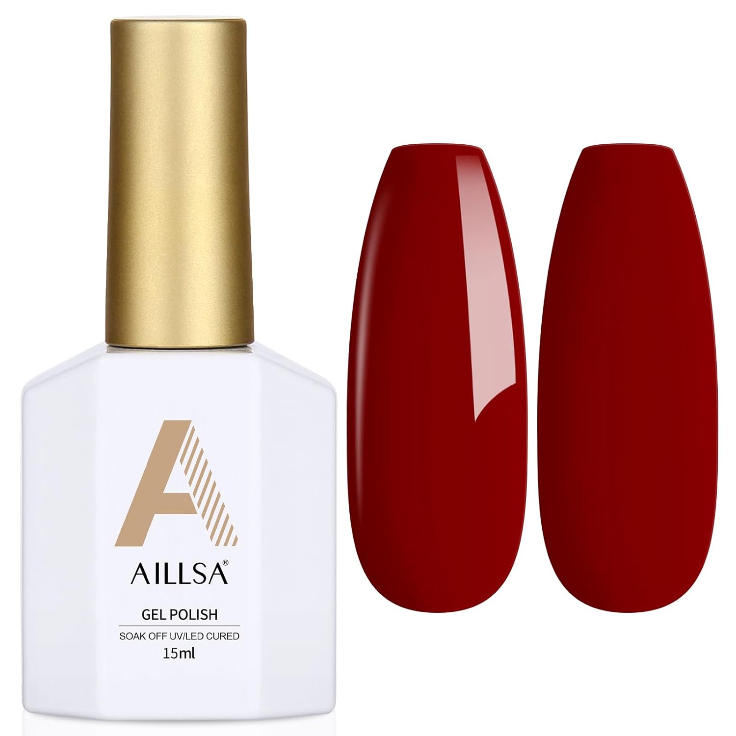Amazon.com : AILLSA Cherry Red Gel Nail Polish Burgundy Dark Nail ...