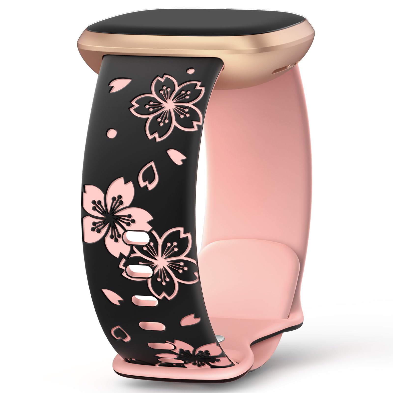 Yoohoo Floral Engraved Straps Compatible with Fitbit Versa 3/Fitbit ...