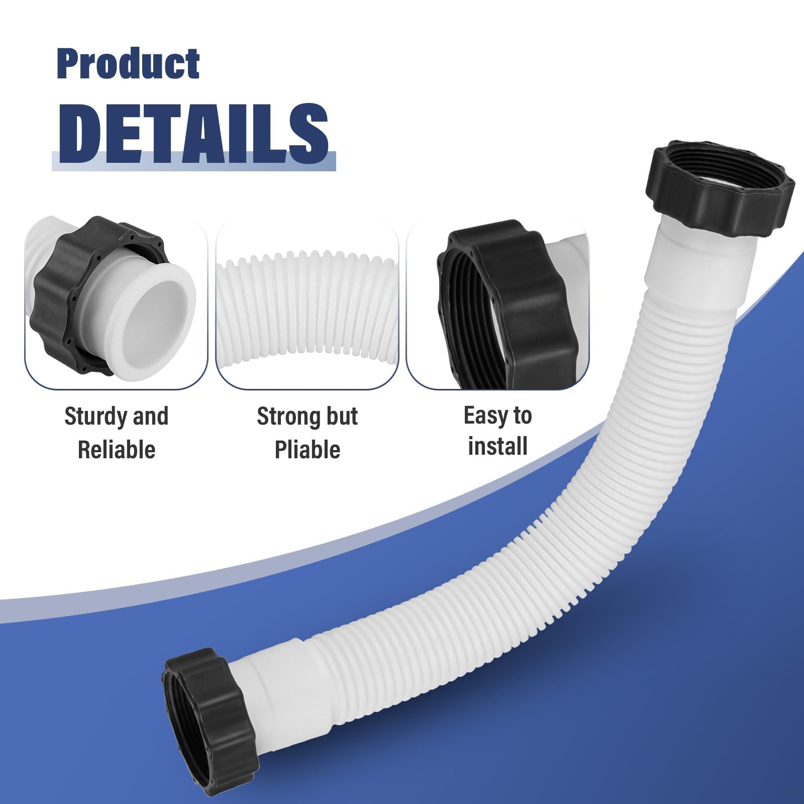 Snapklik.com : 11388 Pool Sand Filter Pump Hose, 14" Short Pool Hose ...