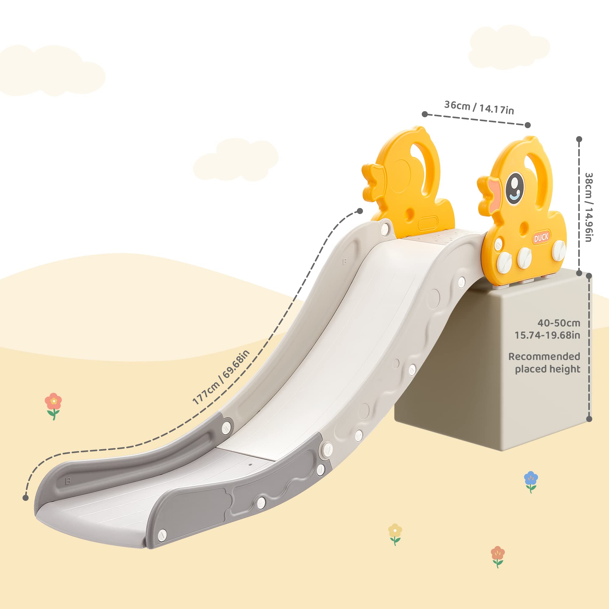Snapklik.com : Toddler Indoor Sofa Slide Stair Slide Attachment For Bed