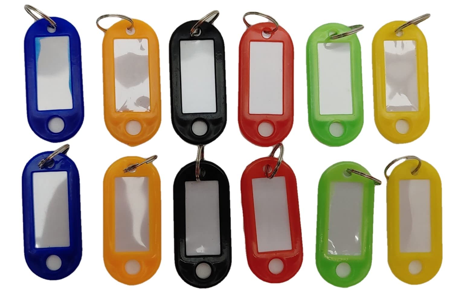 Amazon.com : 12 Color Coded Key Tags Split Ring Blank Labels with Clear ...