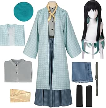 Amazon.com: ATEOVE Kamado Costume Uniform Tokitou Muichirou Cosplay ...