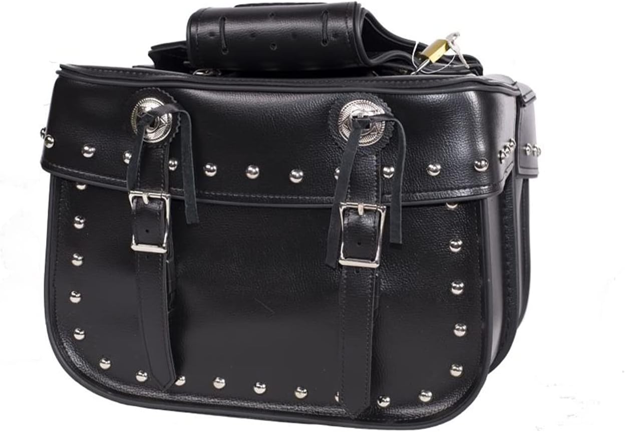 GARGOYLE BELLS Motorcycle Saddle Bags Studded PVC Motorcycle Luggage ...