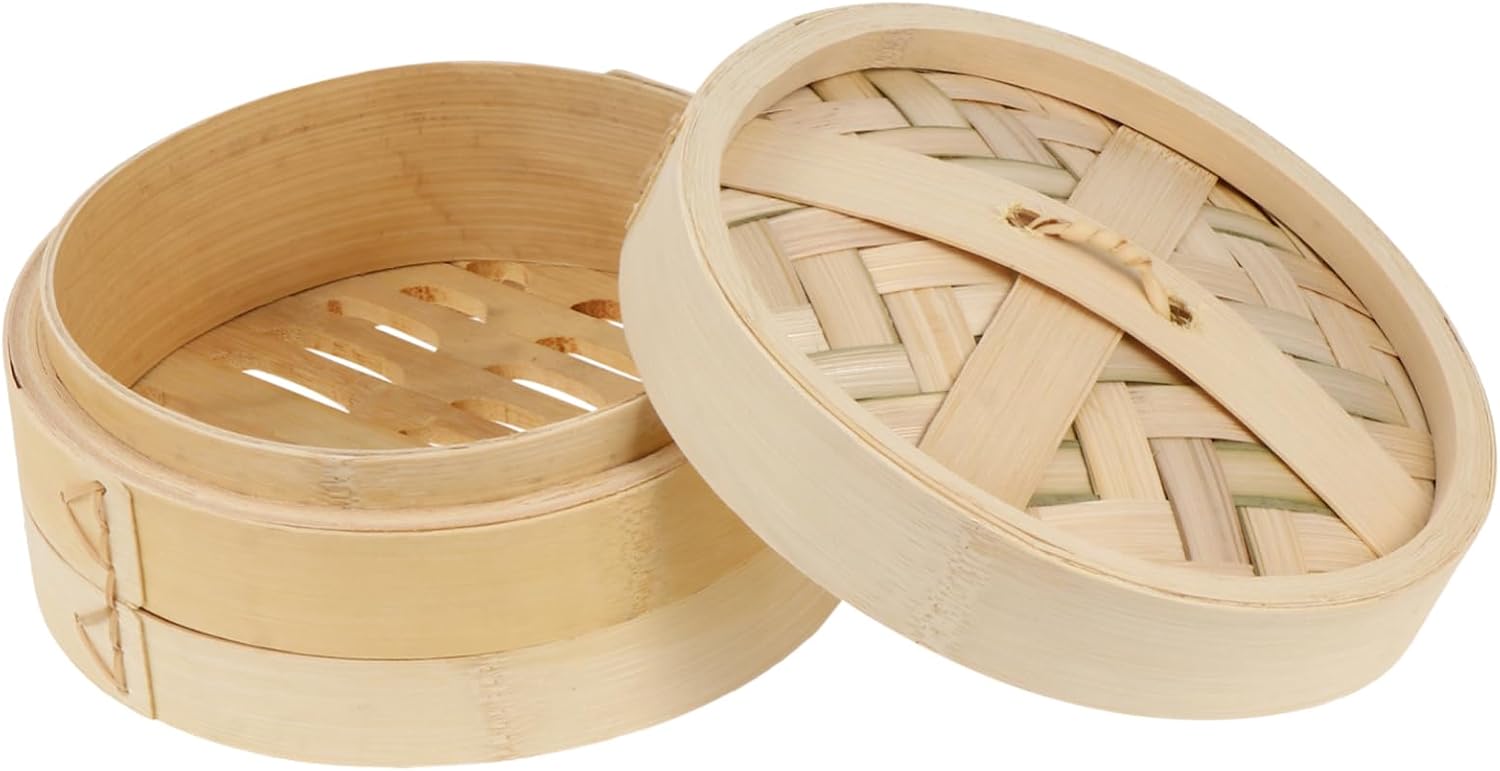 Amazon.co.jp: GOOHOCHY 1 Set Steamer Bamboo Momo Steamer Chinese Bamboo ...