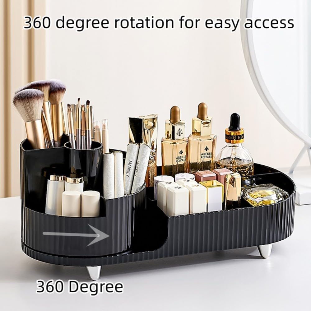 Bingobang 2 In 1 Makeup Organiser with Brush Holder, Rotating ...