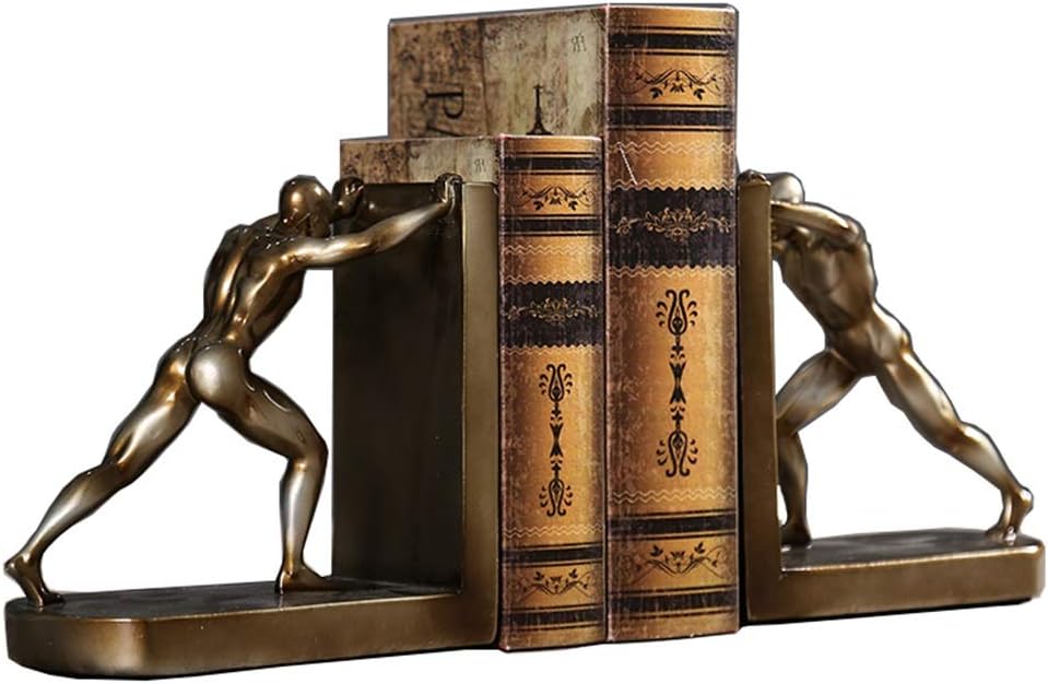 Amazon.com: Bookend Heavy Duty Resin Man Bookends Nonskid Bookshelf ...