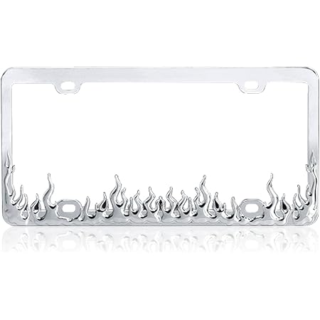 Amazon.com: United Pacific Chrome Tribal Flame License Plate Frame ...