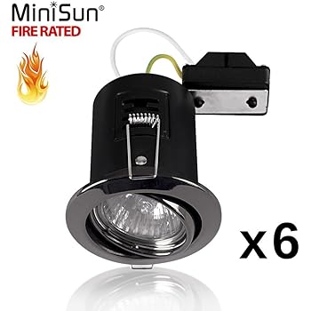 MiniSun Modern Black Chrome Recessed GU10 Ceiling Downlight Fitting ...