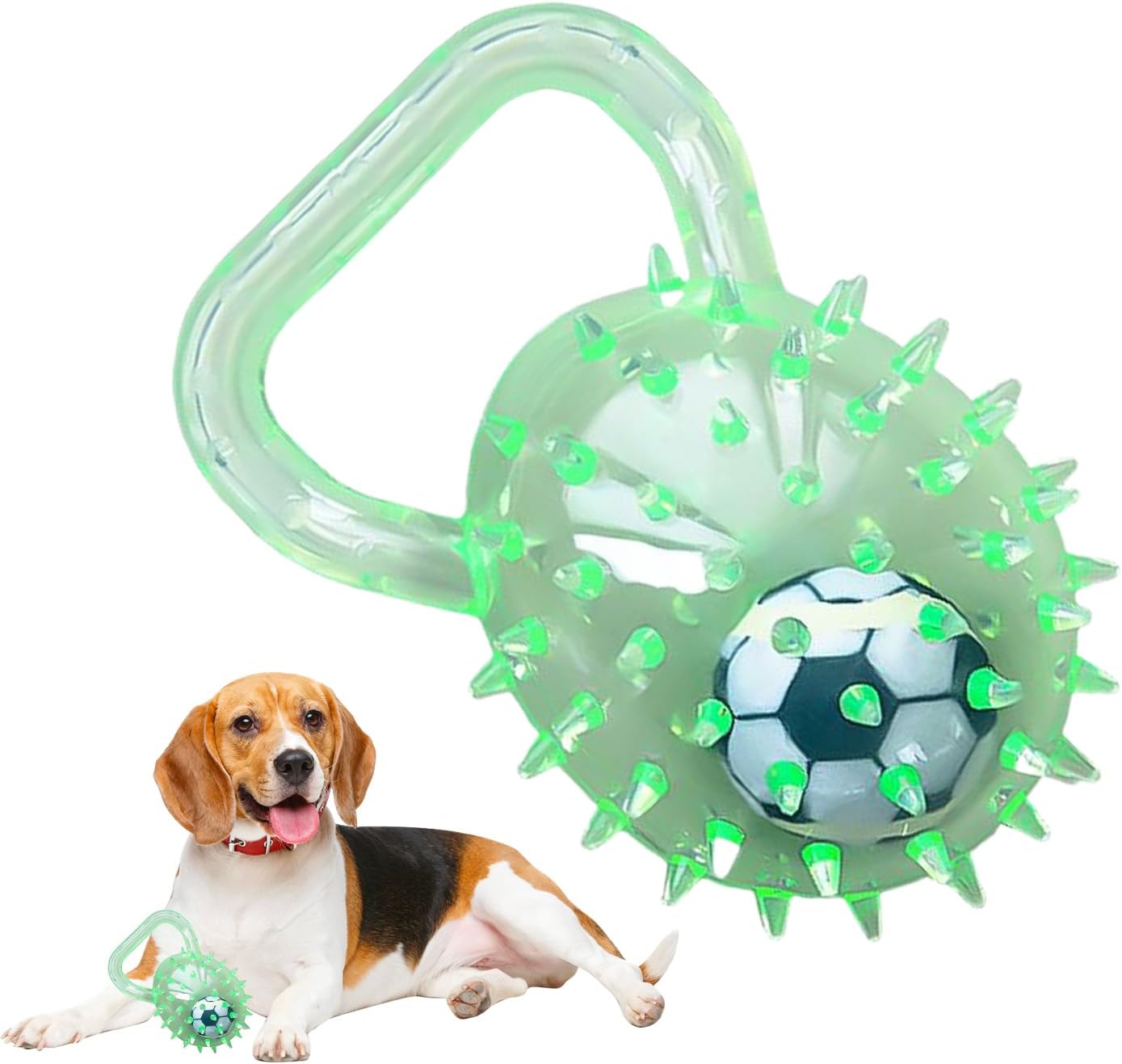 Dog Toy Balls | Squeaky Interactive Ball with Football Inside | Rubber ...