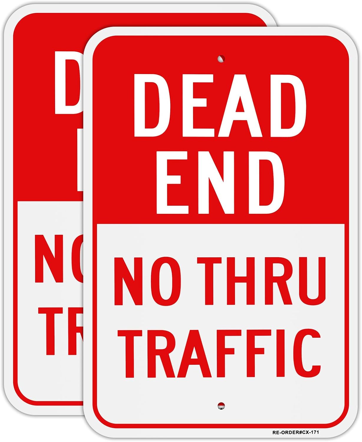 Amazon.com: 2 Pack No Thru Traffic Sign, Dead End Sign, 18” x 12” Rust ...