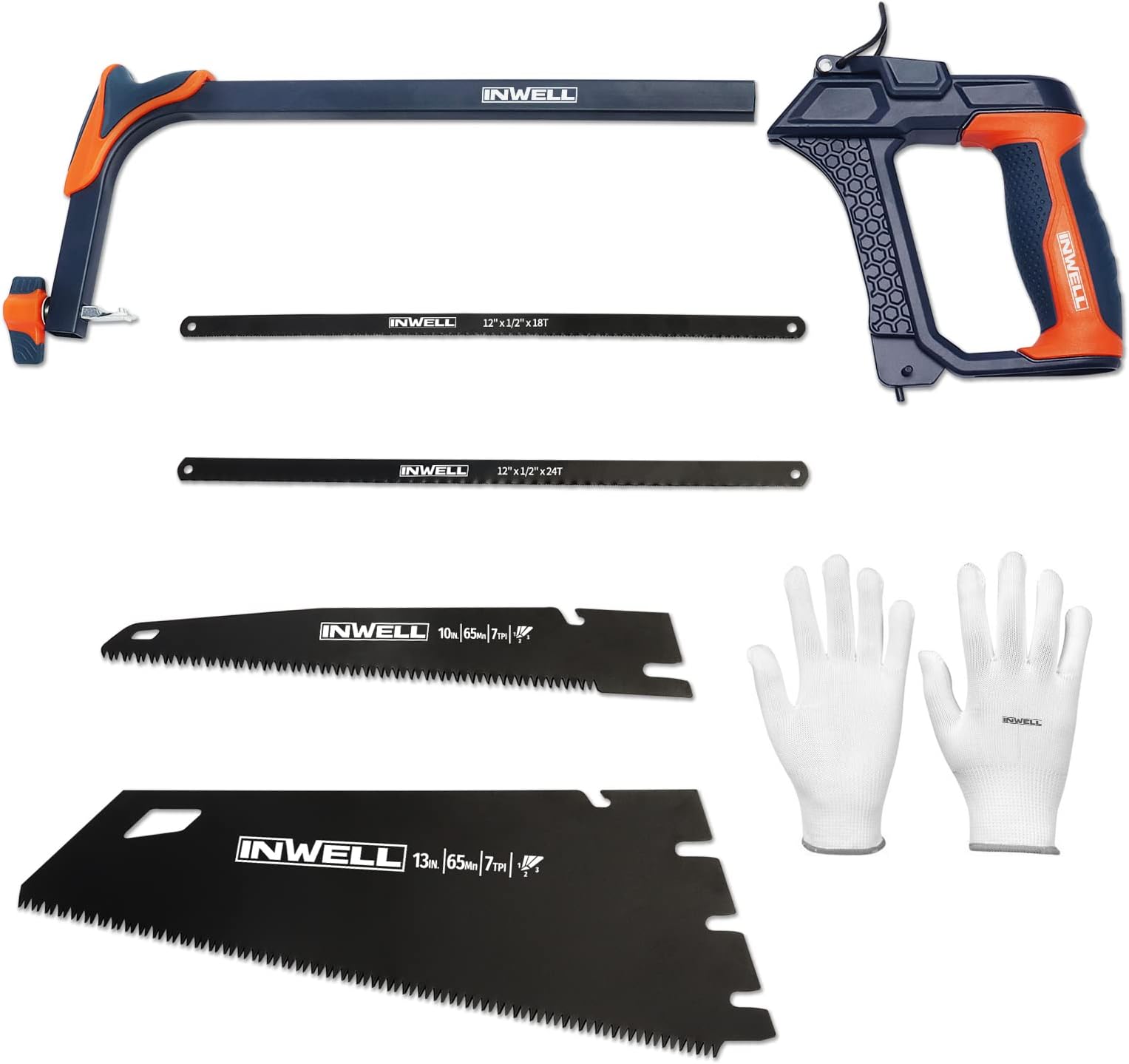 Inwell 4 In 1 Hand Saw with 4pc Blades Quick Change, Includes Drywall ...