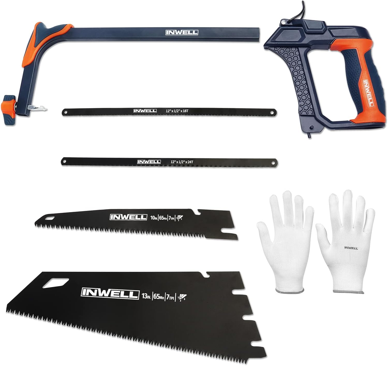 Inwell 4 In 1 Hand Saw with 4pc Blades Quick Change, Includes Drywall ...