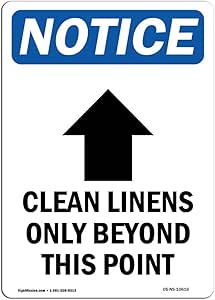 Amazon.com: OSHA Notice Sign - Clean Linens Only Sign with Symbol ...