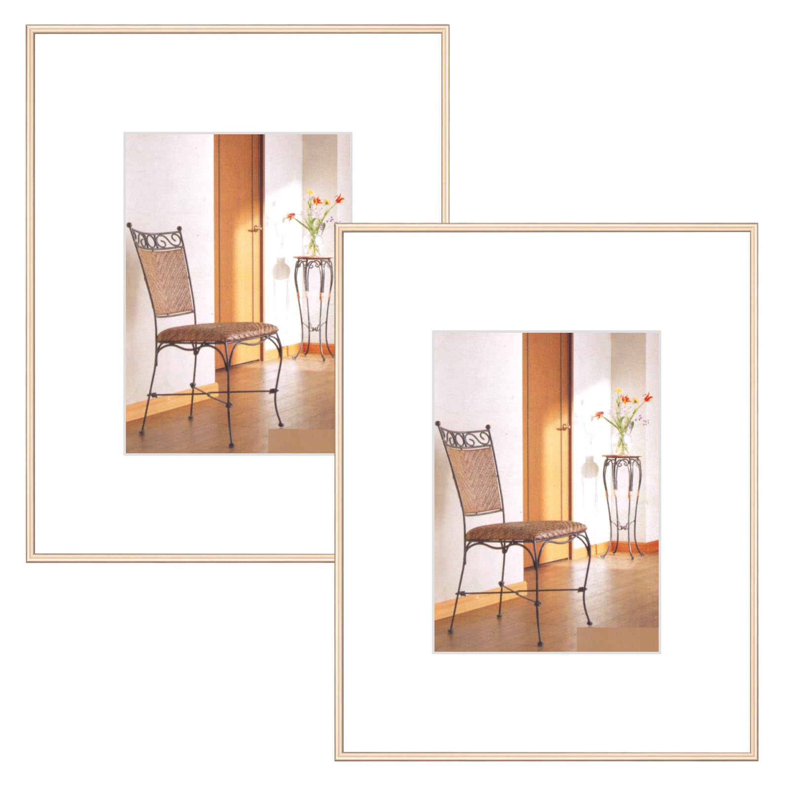 Amazon.com - 8.5x11 Picture Frame Set of 2, Brass Metal Photo Frames ...