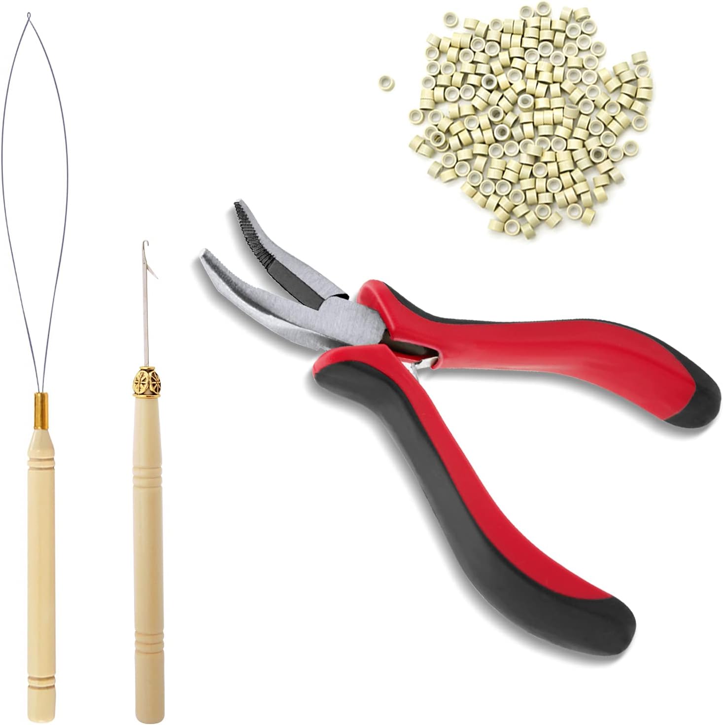 Amazon.com : Hair Extension Tool Kit, Bead Device Tool, Silicone Lined ...