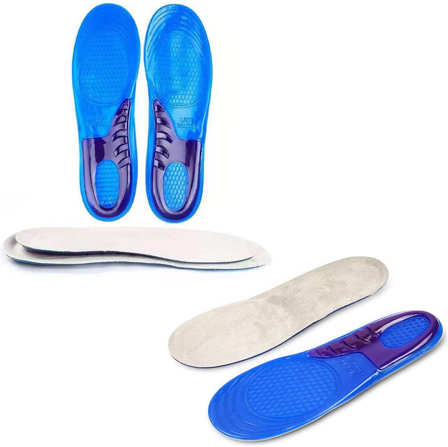 Amazon.com: MQUPIN 4 Pairs Plantar Fasciitis Gel Insoles for Women/Men, Arch Support & Pain ...