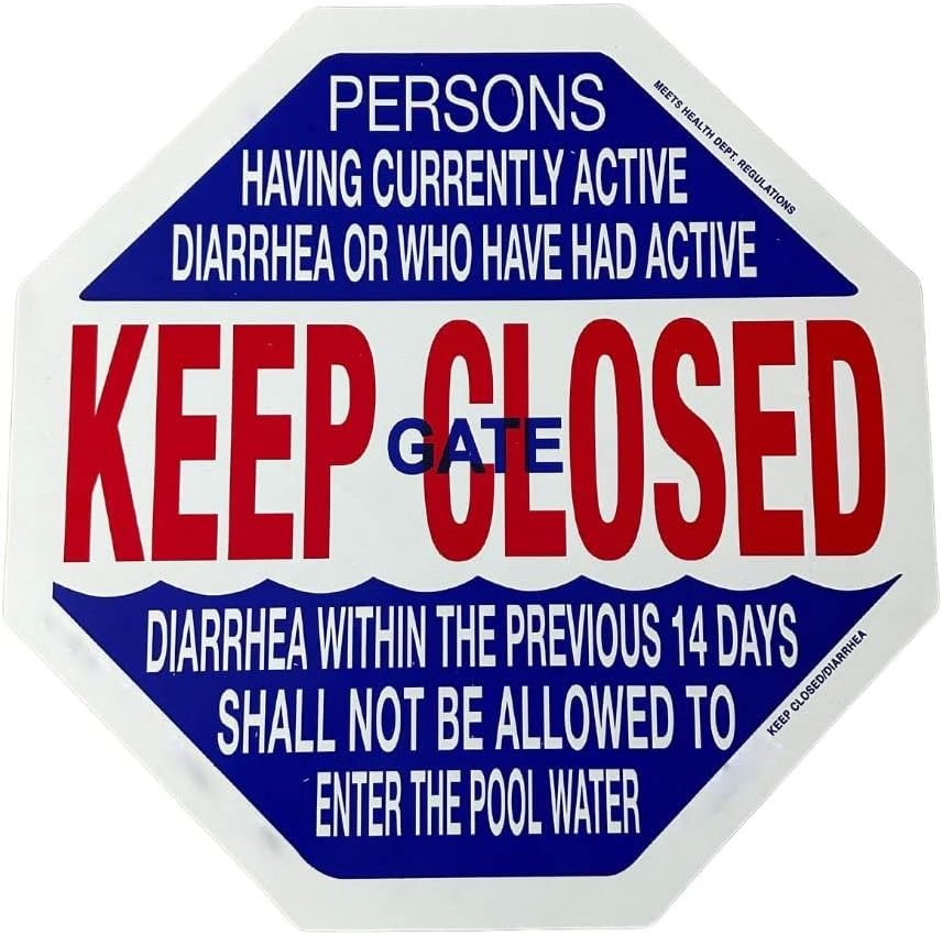 Amazon.com : DPM Swimming Pool Safety Sign Keep Closed/Diarrhea Pool ...
