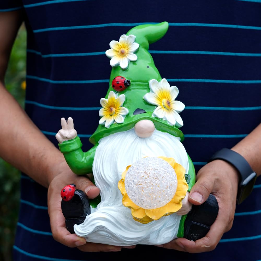 Amazon.com: Mayuta Solar Gnomes Garden Statues - Summer Gnomes Decor ...