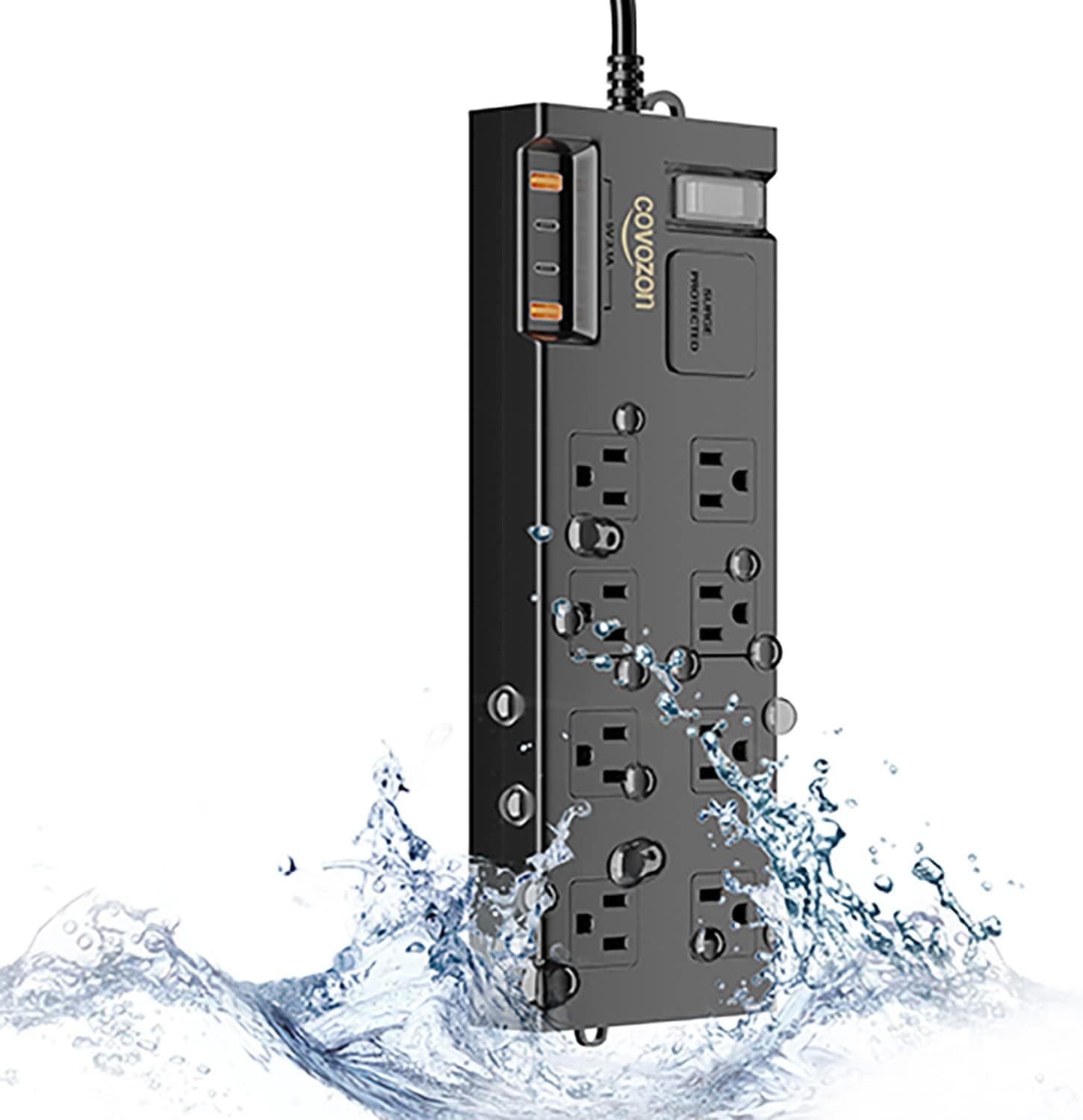Amazon.com: Covozon IPX6 Outdoor Power Strip Weatherproof, 8 Outlets ...