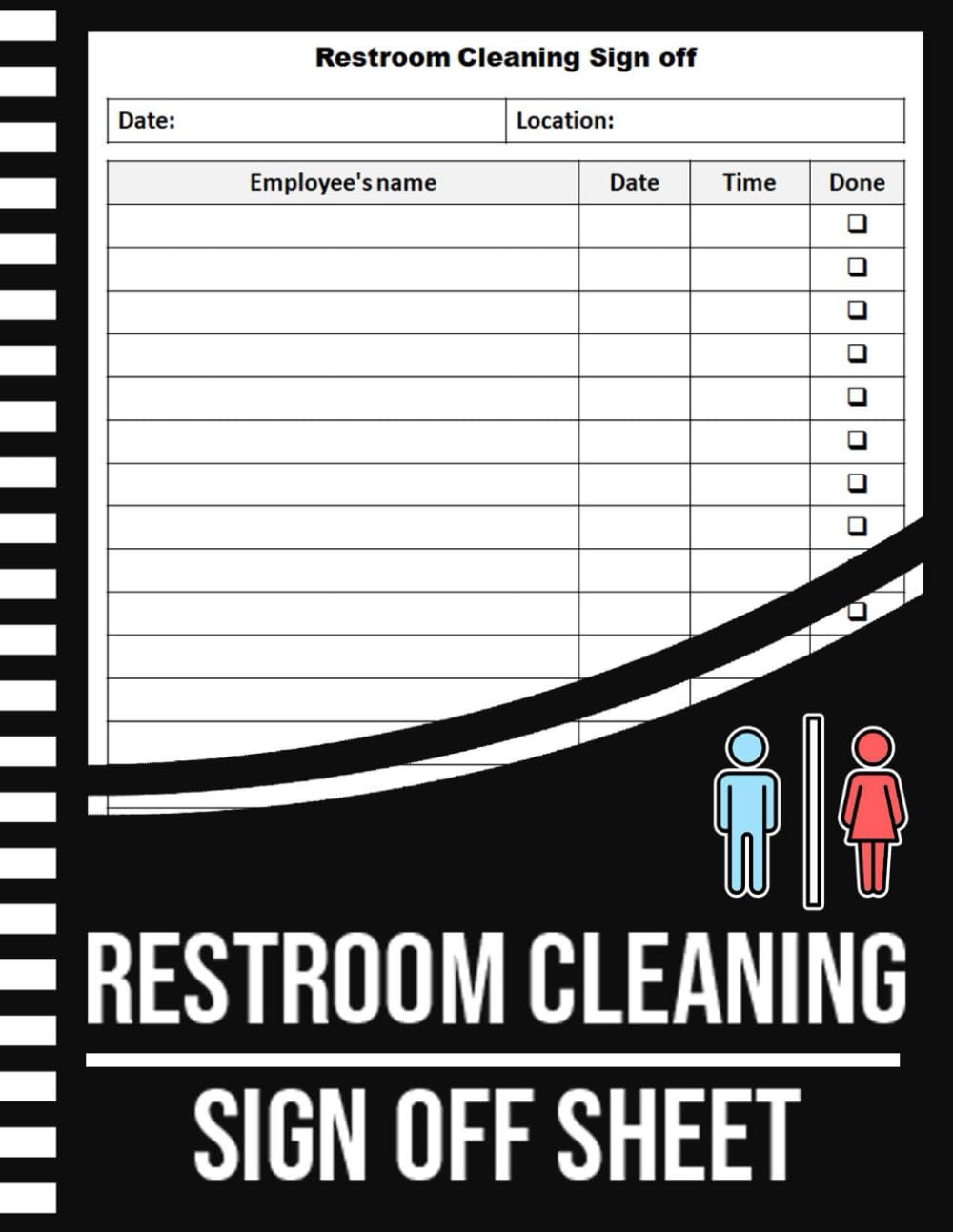 Restroom Cleaning Sign Off Sheet: Bathroom Cleanup Schedule for ...