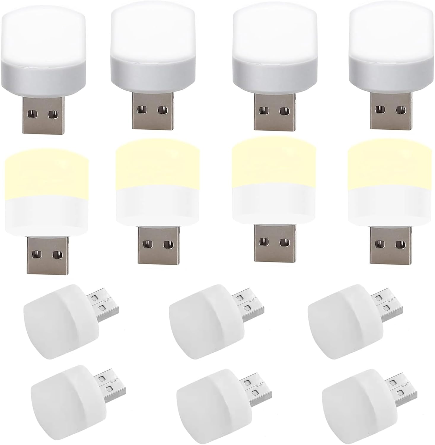 14 PCS USB Night Light, Plug-in Night Light, Round USB Light, USB ...
