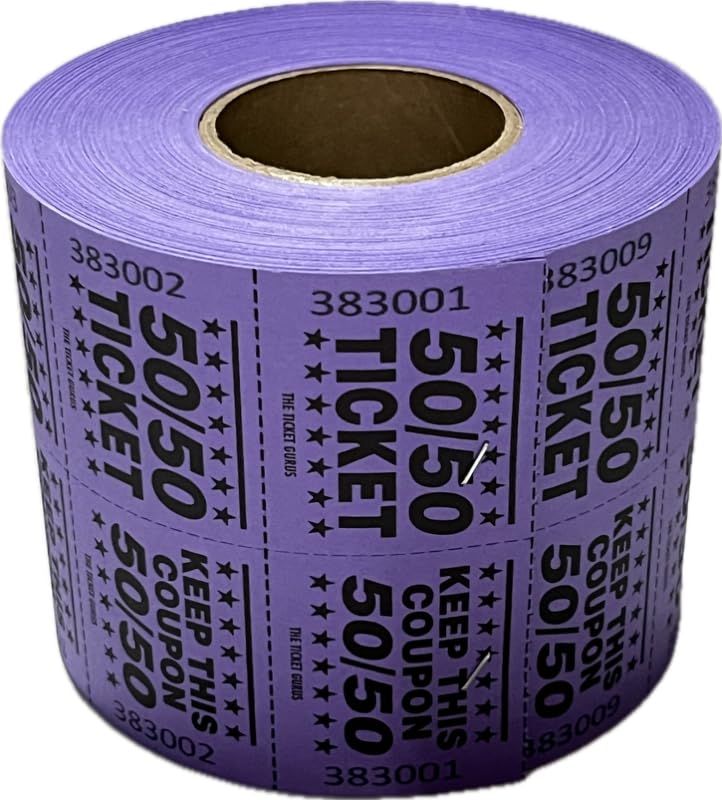 Amazon.com : Roll of 1000 Marquee 50/50 Tickets in Purple : Office Products