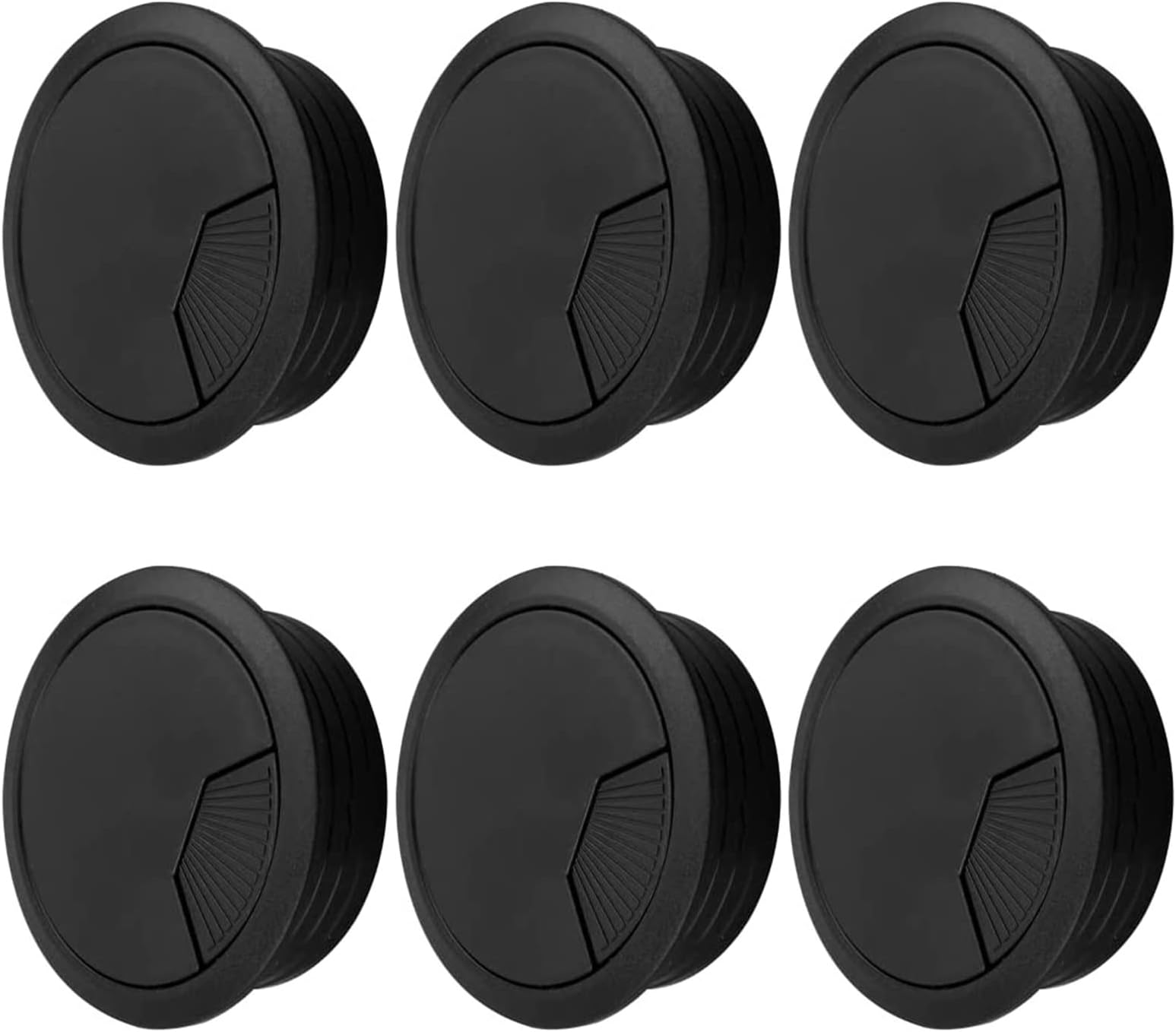 JIANYH 6 Pcs Desk Cable Hole, 60mm Black Desk Cable Grommets, Round ...