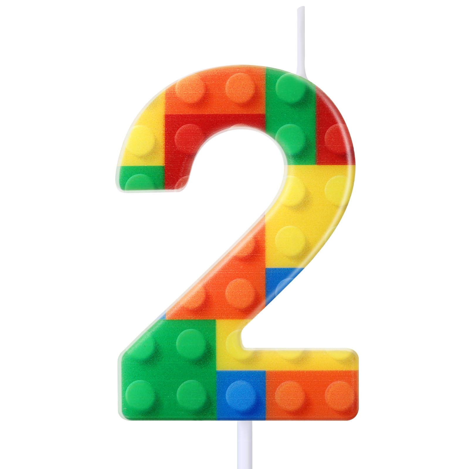 Amazon.com: Rossesay Building Block Number 0-9 Birthday Cake Candle ...