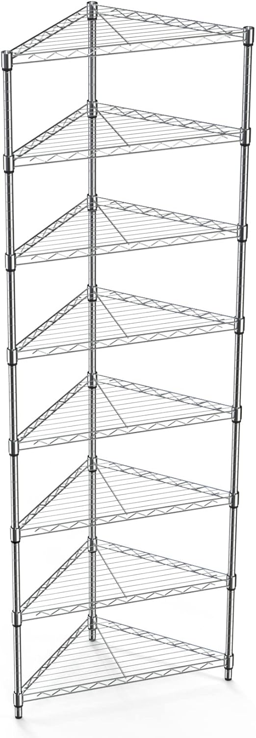 Amazon.com: Thirtdos 8 Tier Corner Wire Shelving Unit, Adjustable Metal ...