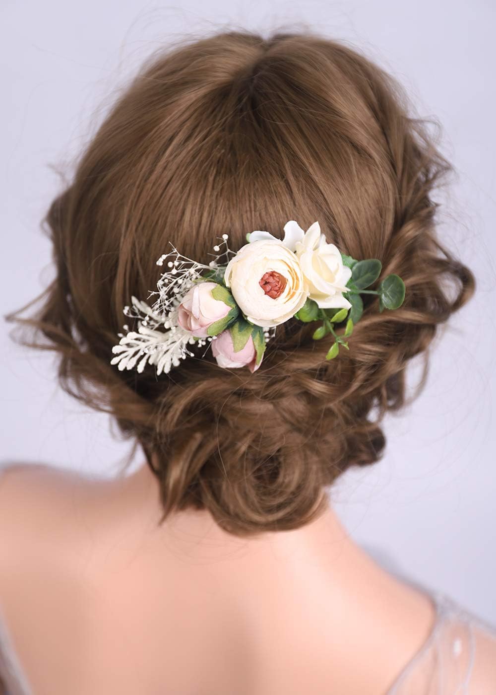 Deniferymakeup Champagne Bloomy Daisy Flower Hair Comb Rose Flower ...