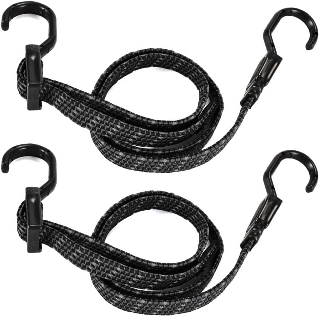 etoper Bungee Cords with Hooks Heavy Duty, Flat Adjustable Bungee Cords ...