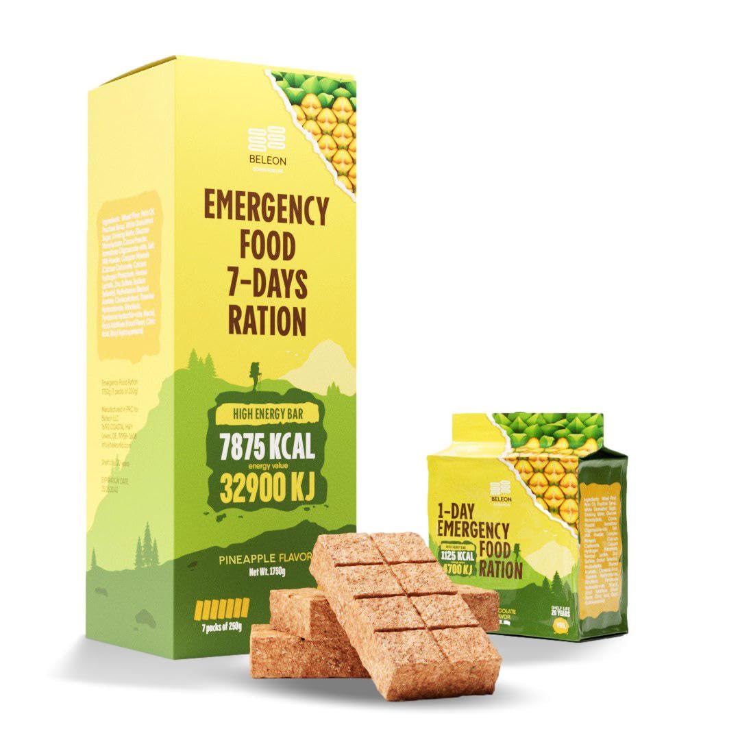 Amazon.com: Emergency Food Supply 7-days Pineapple Biscuit Bars MRE ...