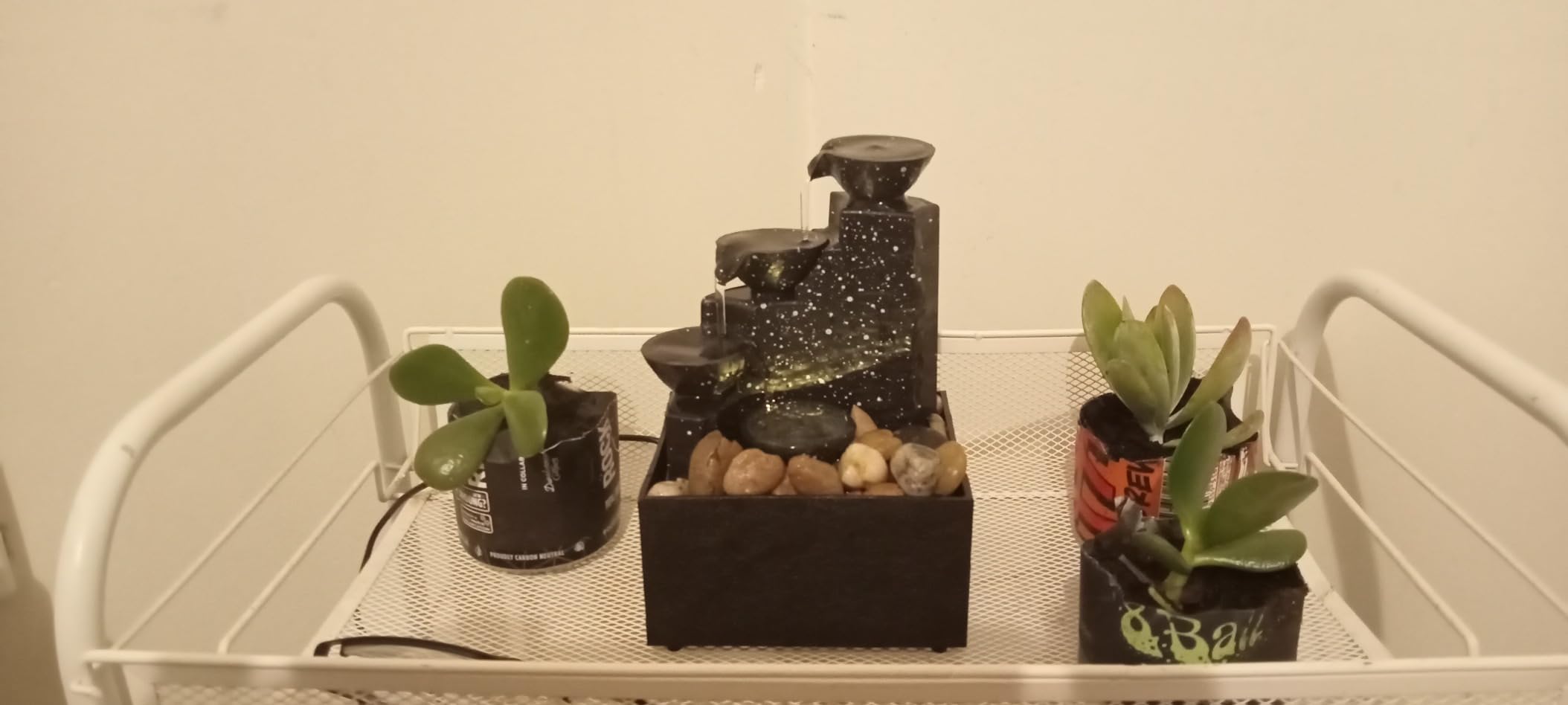 Tabletop Waterfall Decor With Soft Light Natural Ambience - Stacked ...