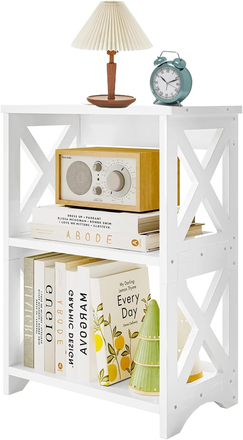 Amazon.com: 3-Tier Side Table,Narrow End Table with Storage Shelf ...