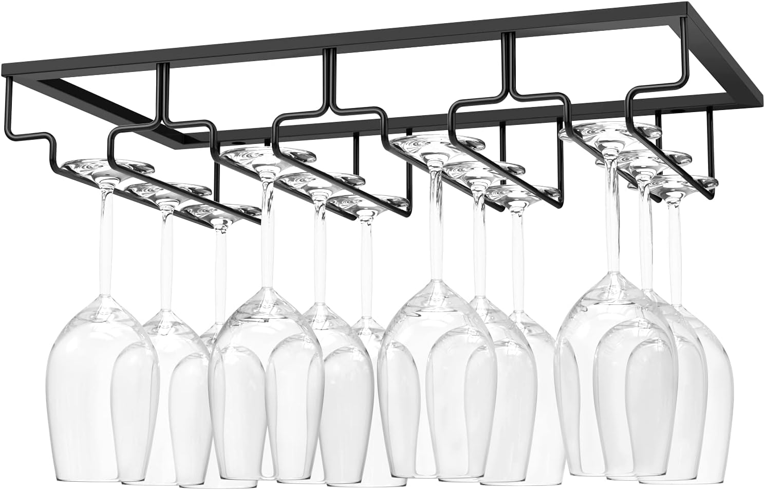Amazon.com: Wallniture Brix Under Cabinet Wine Glass Rack, Wine Glass ...