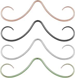 Amazon.com: Telooco 4Pcs Mustache Septum Ring Surgical Steel Septum ...