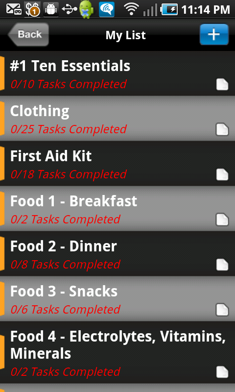Backpacking Planner Checklist - App on Amazon Appstore