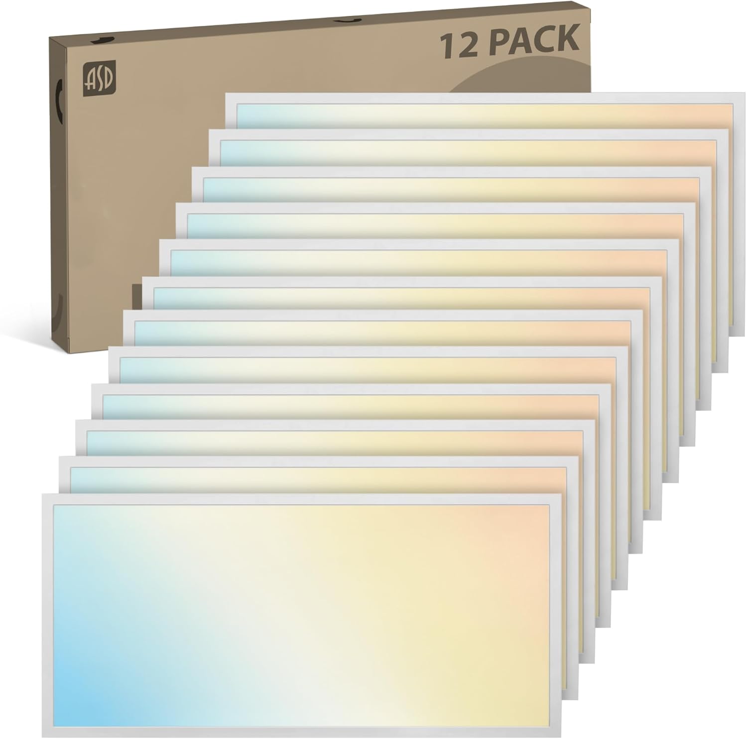 ASD 12 Pack 2x4 LED Flat Panel Light - 30/40/50W UL DLC | 5645LM 3500K ...