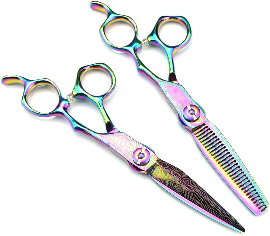 Hair Cutting Scissors, 6inch Professional Upscale Scissor Rianbow ...