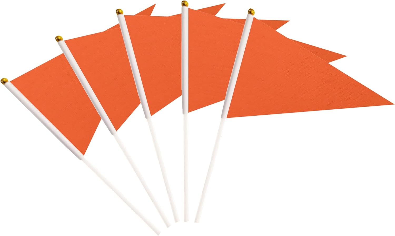Amazon.com : 25 Pack Orange Pennant Flags Small Mini Hand Held Solid ...
