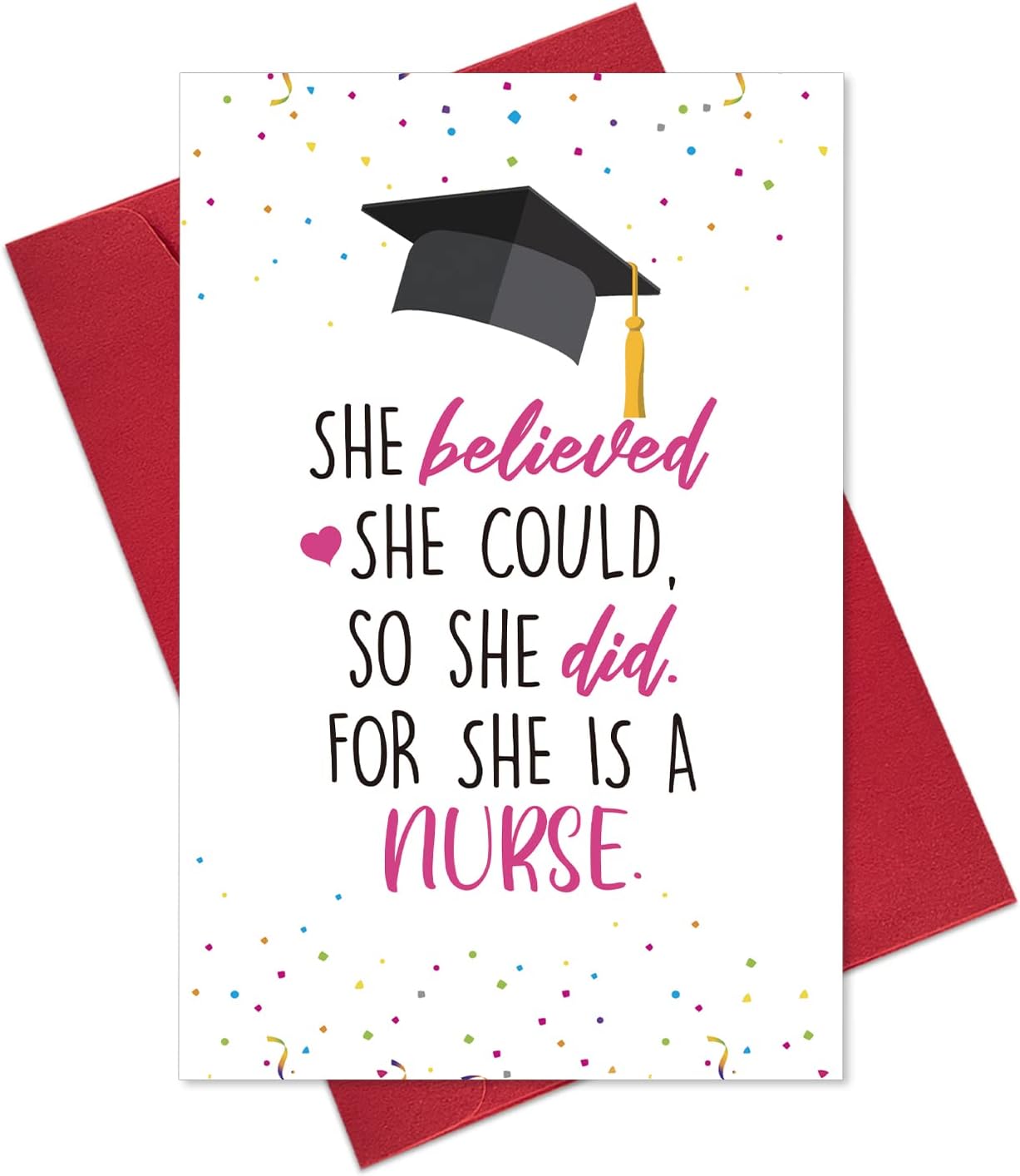 Amazon.com : Ithmahco Cute Nurse Graduation Card, Lovely RN Graduation Greeting Card for Women ...