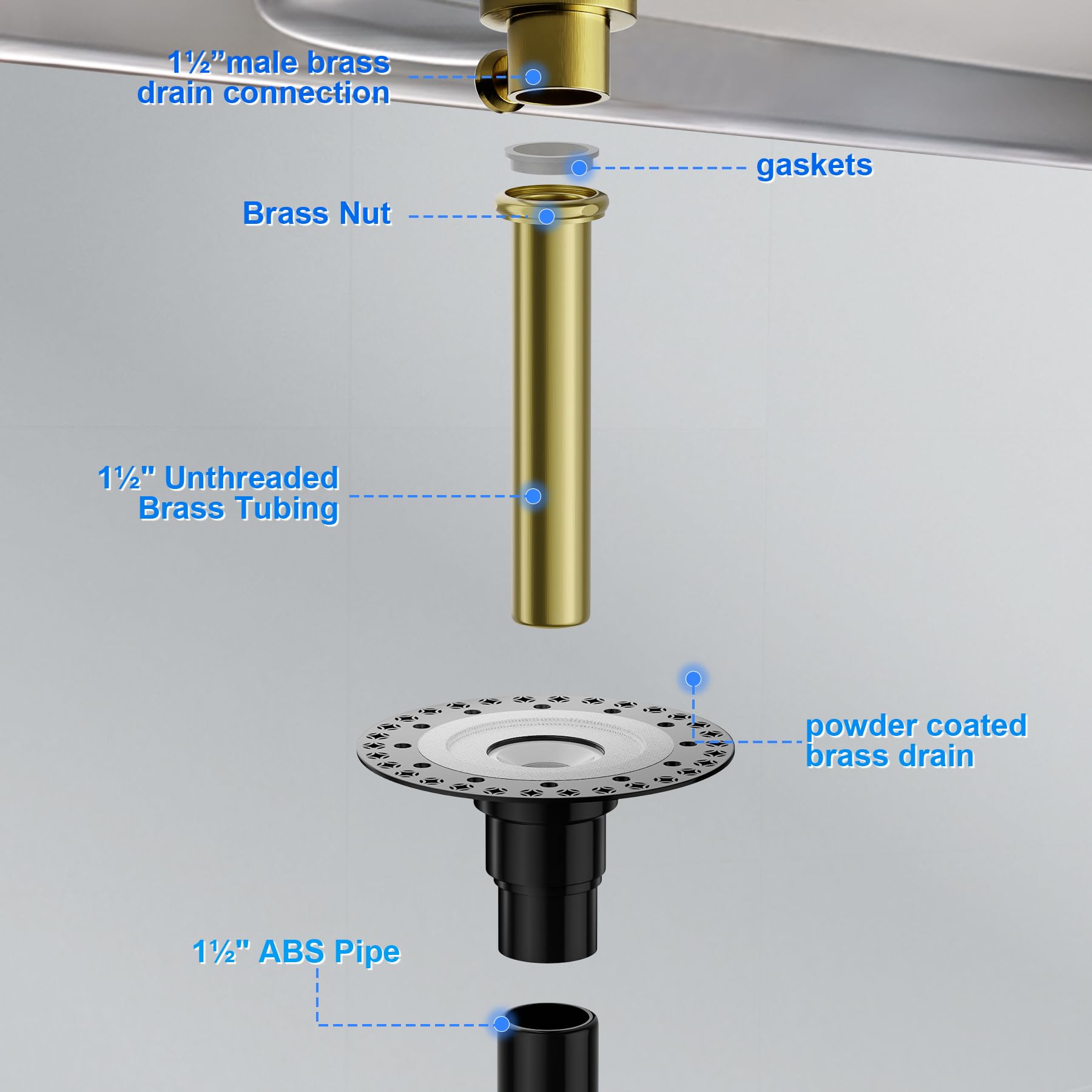 Snapklik.com : Freestanding Tub Drain Rough-in Kit For Free Standing ...