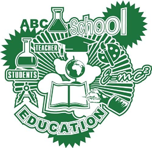School Elements Illustration Education Car Bumper Sticker Decal 5" x 5 ...